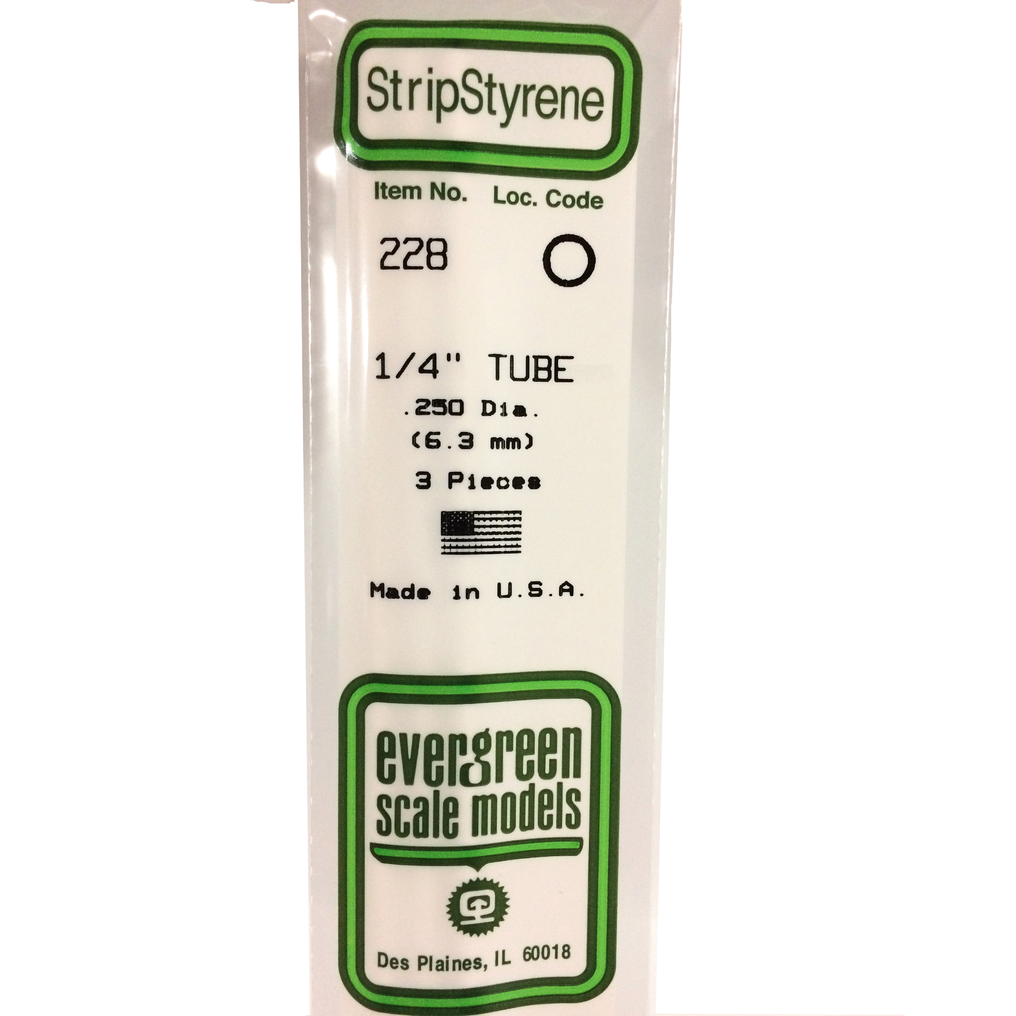EVERGREEN .250" (6.3mm) OD OPAQUE WHITE POLYSTYRENE TUBING – Central ...